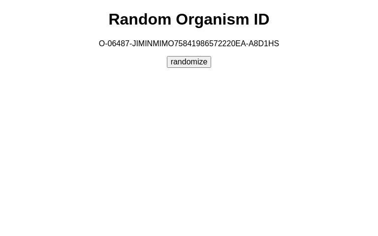Random Organism ID ― Perchance Generator