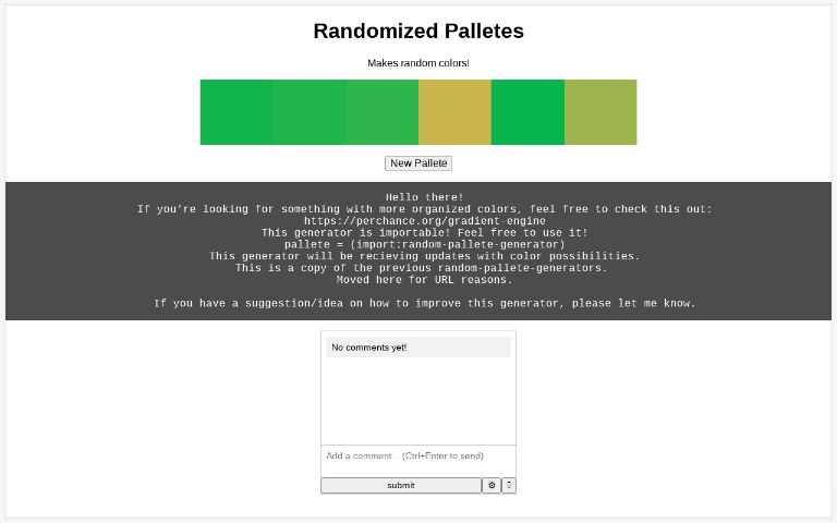 Randomized Palletes ― Perchance Generator