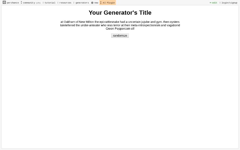 Minimal ― Perchance Generator