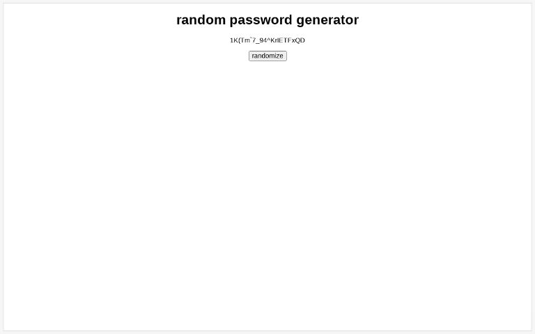 random password generator