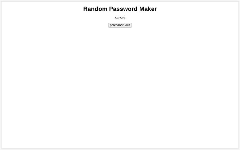 Random Password Maker ― Perchance Generator