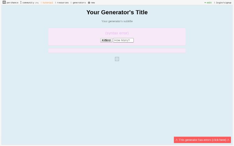 Basic Template ― Perchance Generator