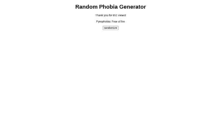 Random Phobia Generator