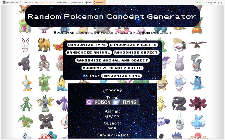 Random Pokemon Concept Generator