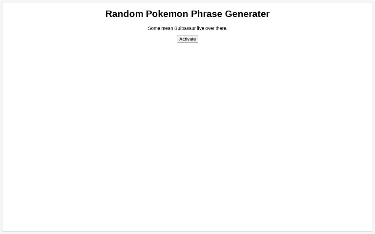Random Pokemon Phrase Generater