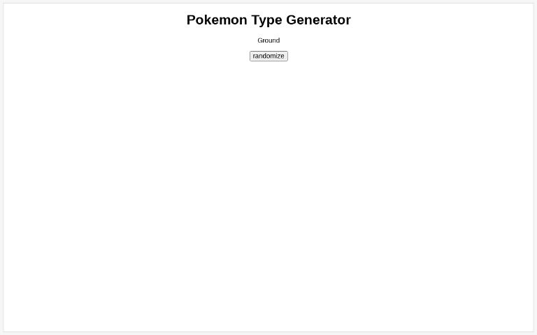 Pokemon Type Generator