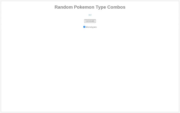 Random Pokemon Type Combos ― Perchance Generator