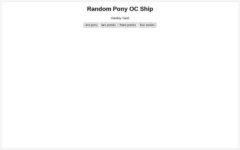 Random Pony OC Ship ― Perchance Generator