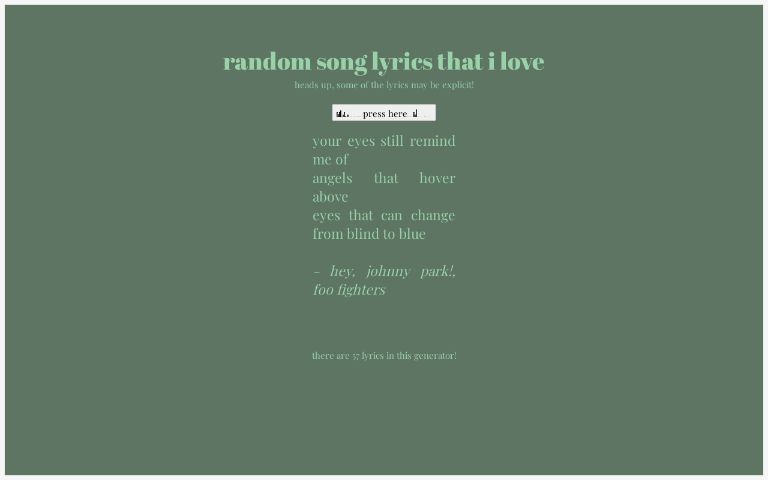 Random Potato Lyrics ― Perchance Generator