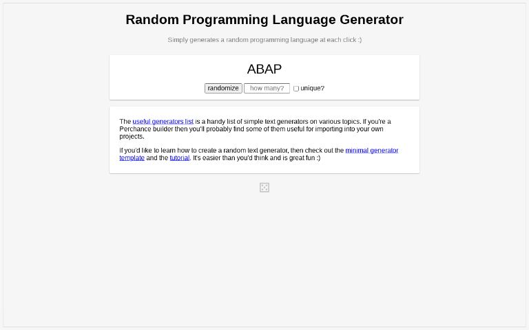 Random Programming Language Generator