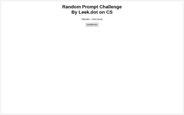 Random Prompt Challenge By Leek.dot on CS ― Perchance Generator
