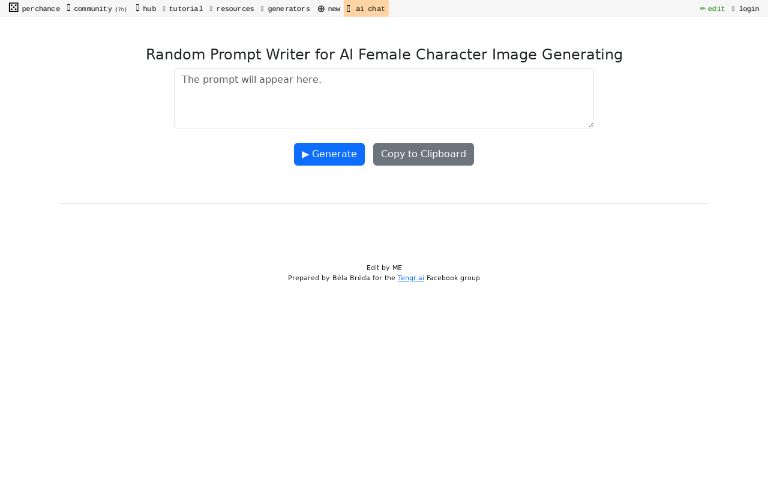 Random Prompt Writer for AI Female Character Image Generating