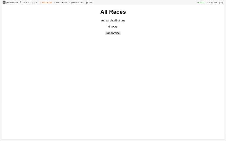 All Races ― Perchance Generator