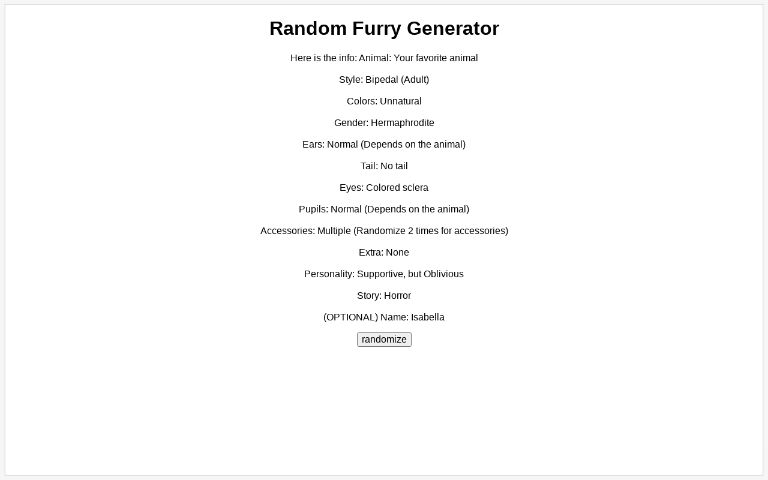 Random Furry Generator