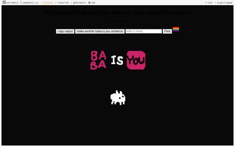 all possibilities random baba is you sentence maker ― Perchance Generator