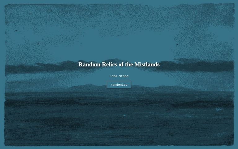 Random Relics of the Mistlands ― Perchance Generator