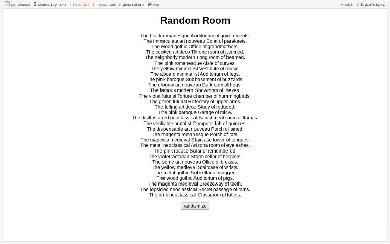 Random Room ― Perchance Generator