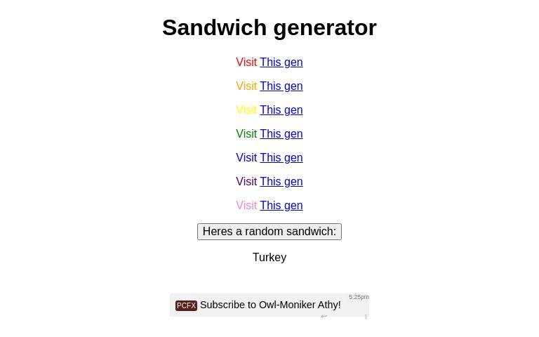 Sandwich generator