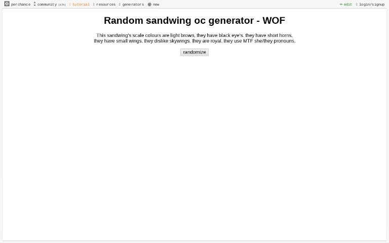Random sandwing oc generator - WOF