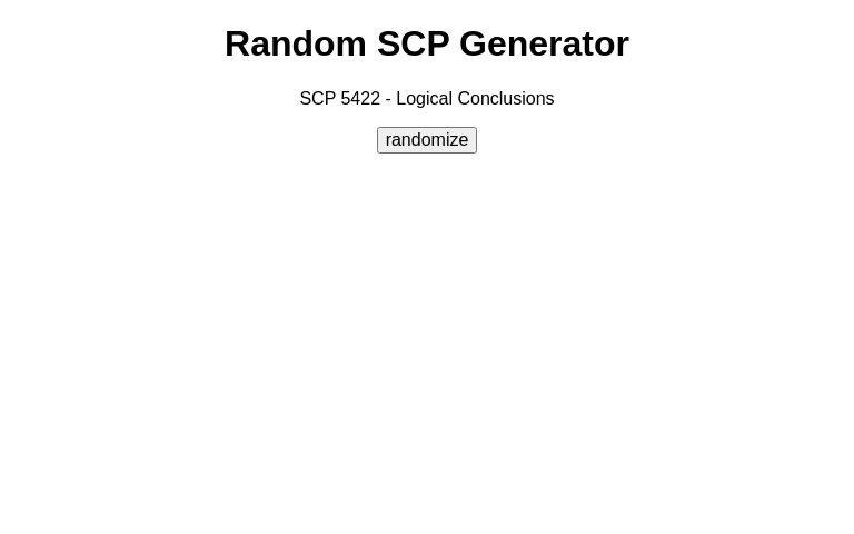 Random SCP Generator