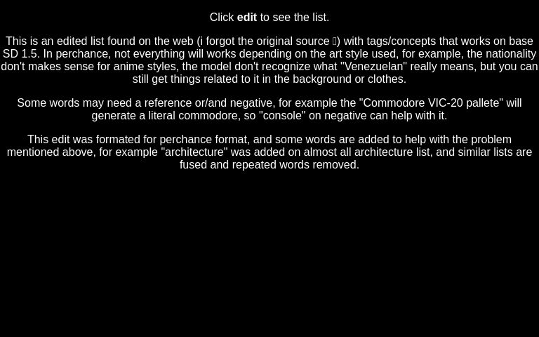 Random Sd Things List ― Perchance Generator