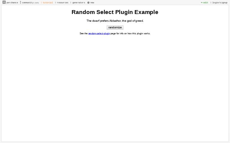 Random Select Plugin Example