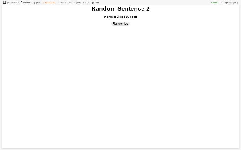 Random Sentence 2 ― Perchance Generator