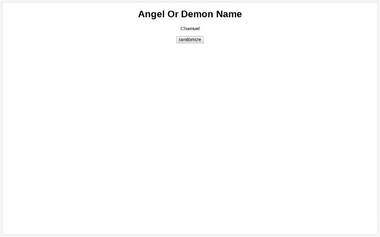 Angel Or Demon Name ― Perchance Generator