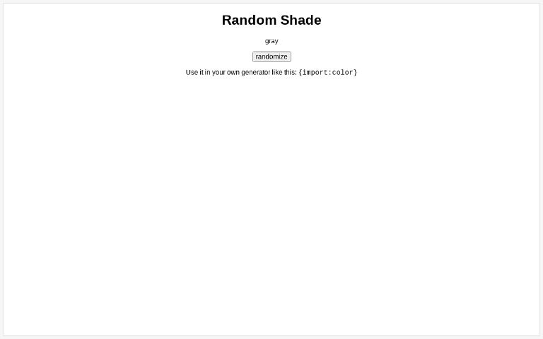 Random Shade ― Perchance Generator