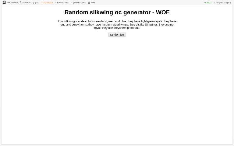 Random silkwing oc generator - WOF