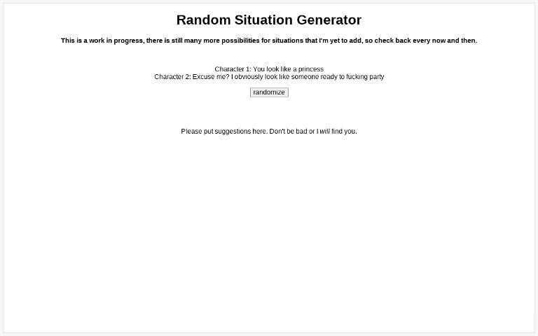 Random Situation Generator