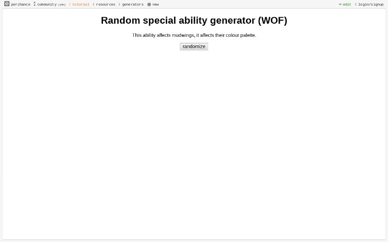 Random special ability generator (WOF)