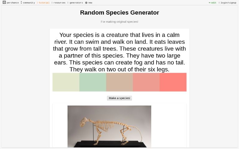 Random Species Generator