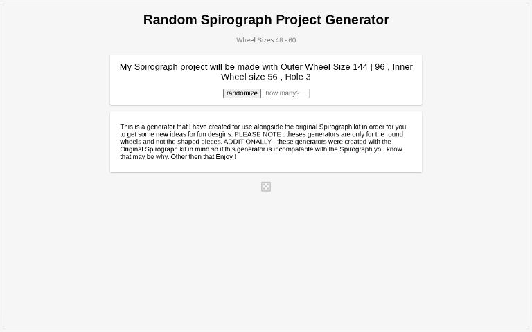 Random Spirograph Project Generator