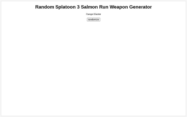 Random Splatoon 3 Salmon Run Weapon Generator