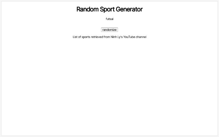 Random Sport Generator