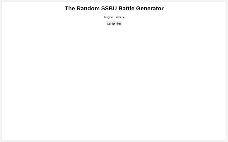The Random SSBU Battle Generator