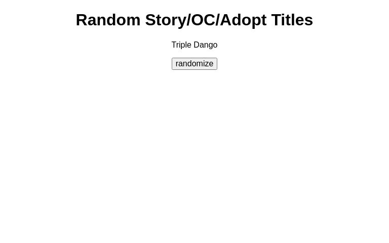 Random Story/OC/Adopt Titles ― Perchance Generator