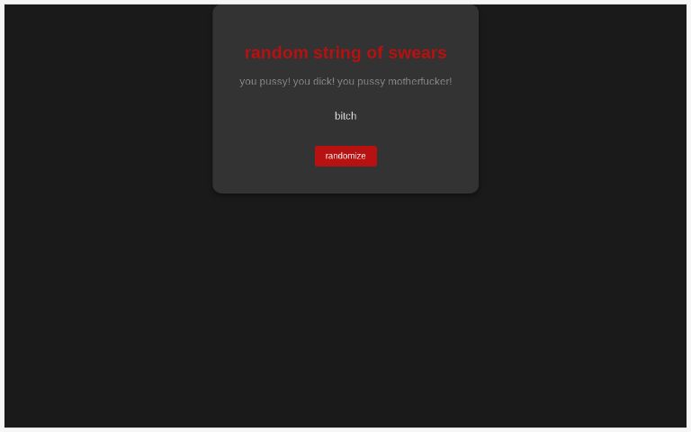 random string of swears ― Perchance Generator