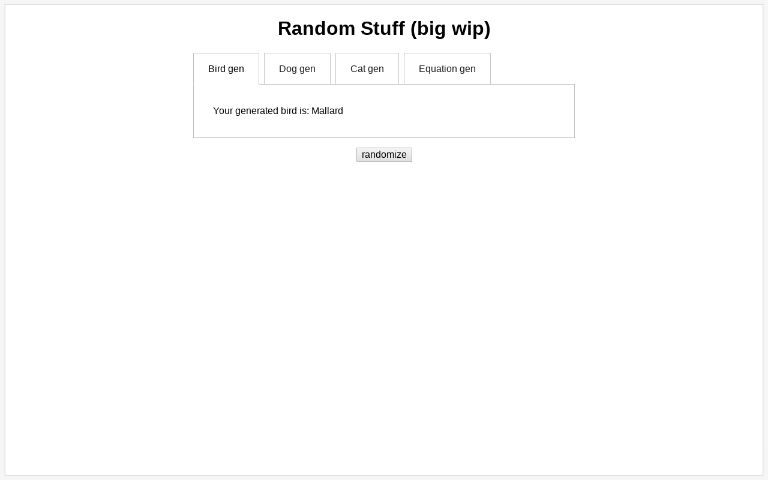 Random Stuff (big wip) ― Perchance Generator