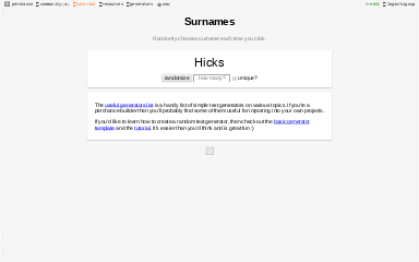 Surnames ― Perchance Generator