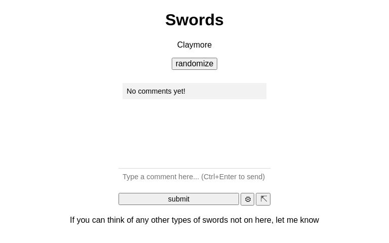 Swords ― Perchance Generator
