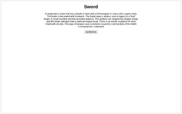 Sword ― Perchance Generator