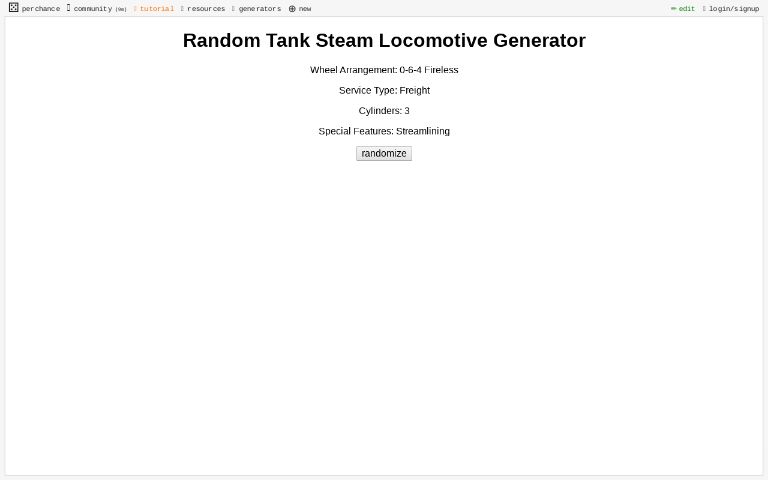 Random Tank Steam Locomotive Generator