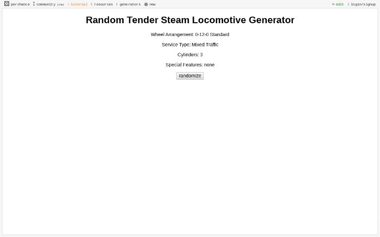 Random Tender Steam Locomotive Generator