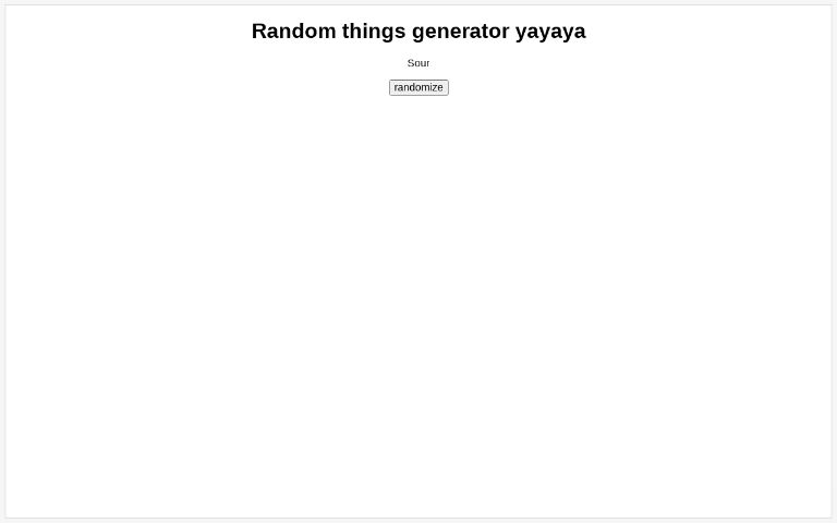 Random things generator yayaya