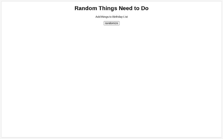 Random Things Need to Do ― Perchance Generator