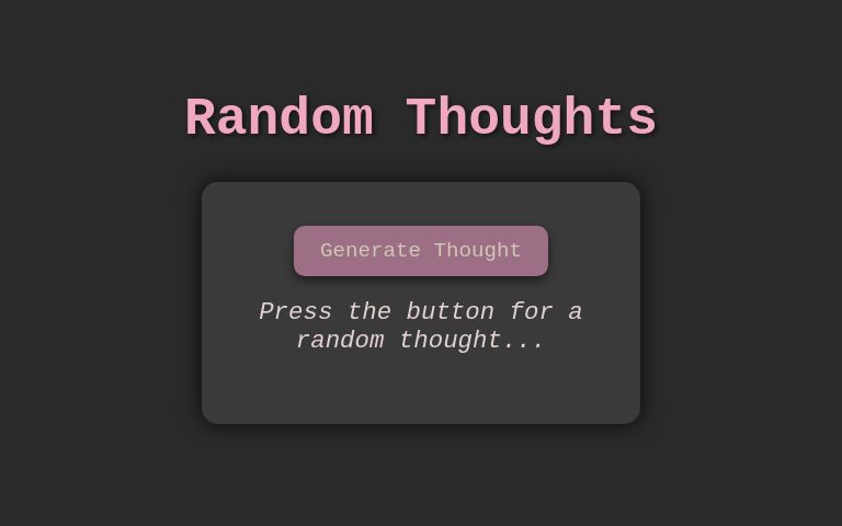 Random Thoughts ― Perchance Generator
