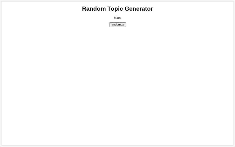 Random Topic Generator