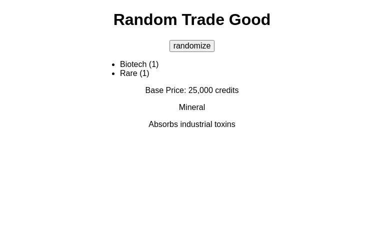 Random Trade Good ― Perchance Generator